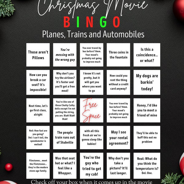 Planes Trains Bingo - Etsy