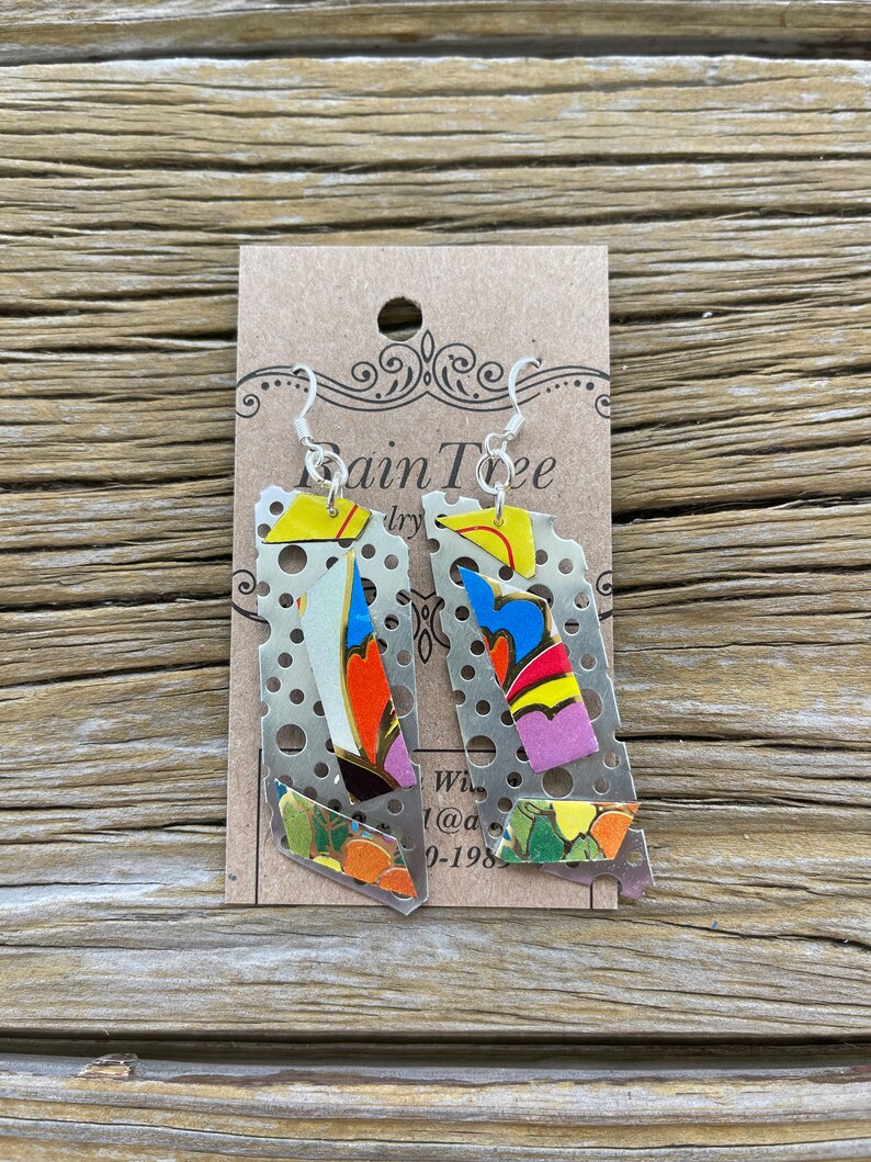 Eclectic Fun Funky Tin Earrings - Etsy