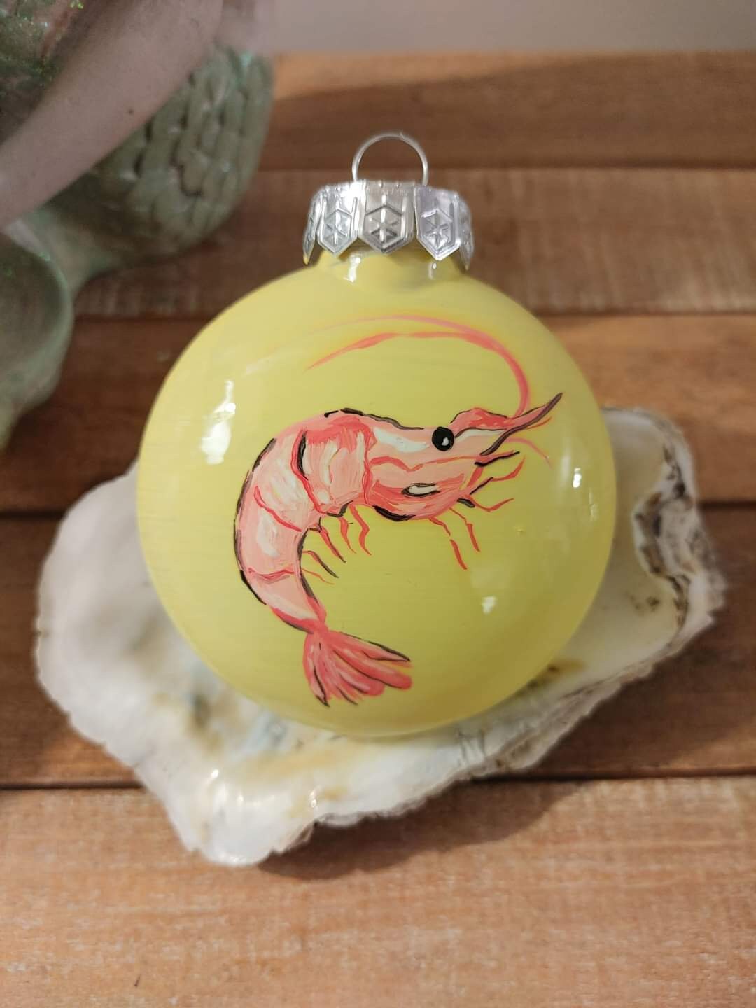 Handpainted Shrimp Ornament, Coastal, Shatterproof, Beach, Anna Maria ...