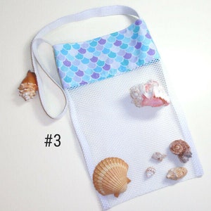 Girls Beachcombing Seashell Collecting Mesh Beach Bag, Cross Body Tote ...