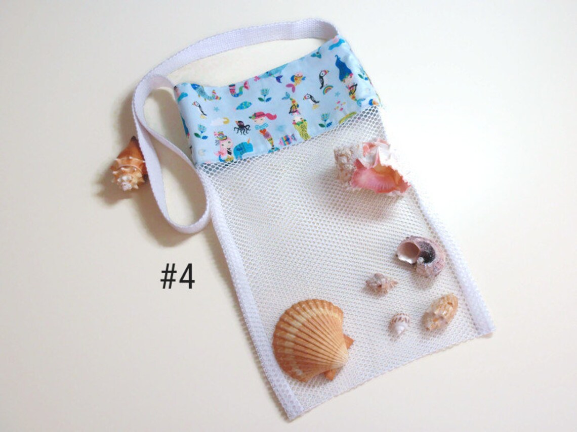 Girls Beachcombing Seashell Collecting Mesh Beach Bag Cross - Etsy