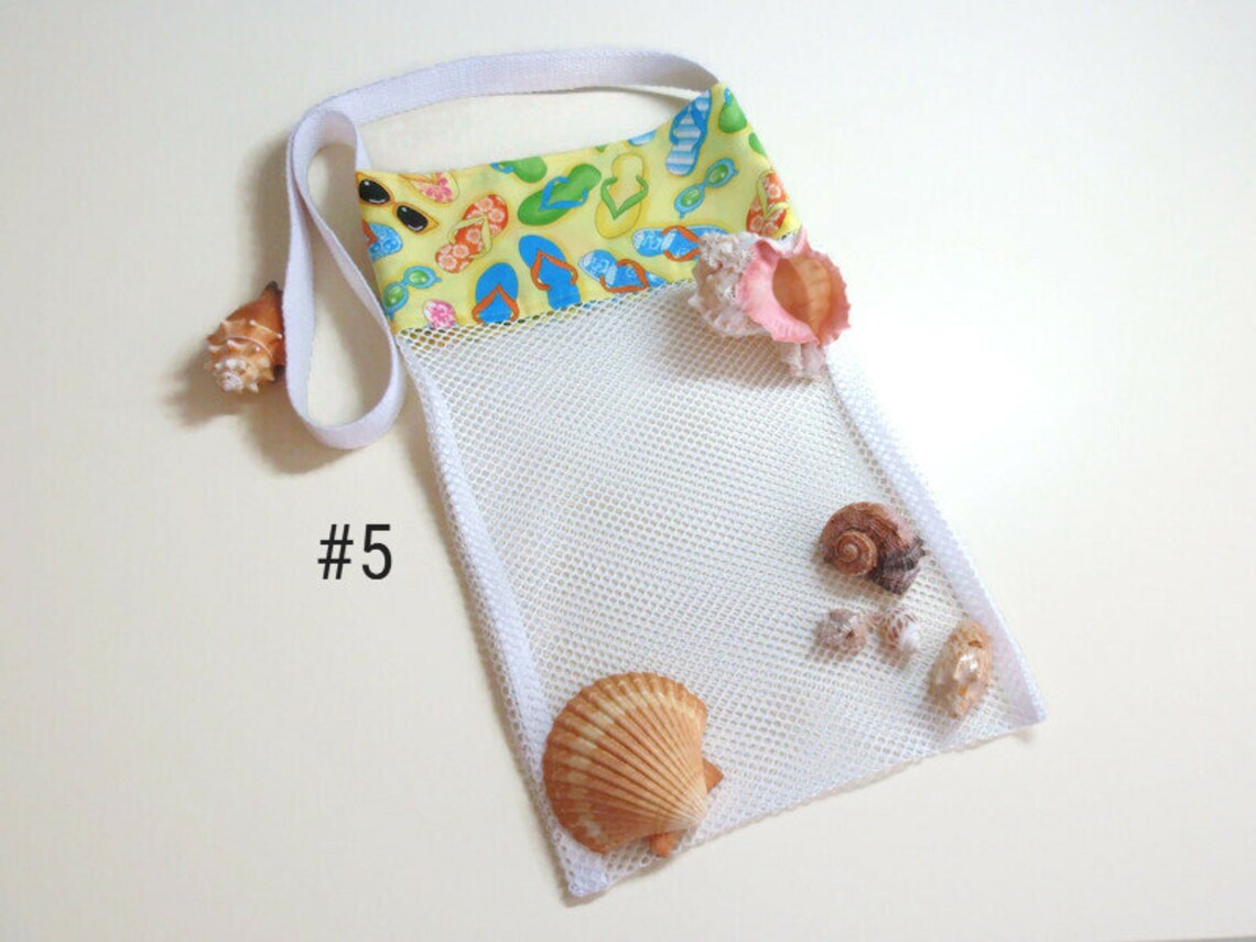 Girls Beachcombing Seashell Collecting Mesh Beach Bag Cross - Etsy