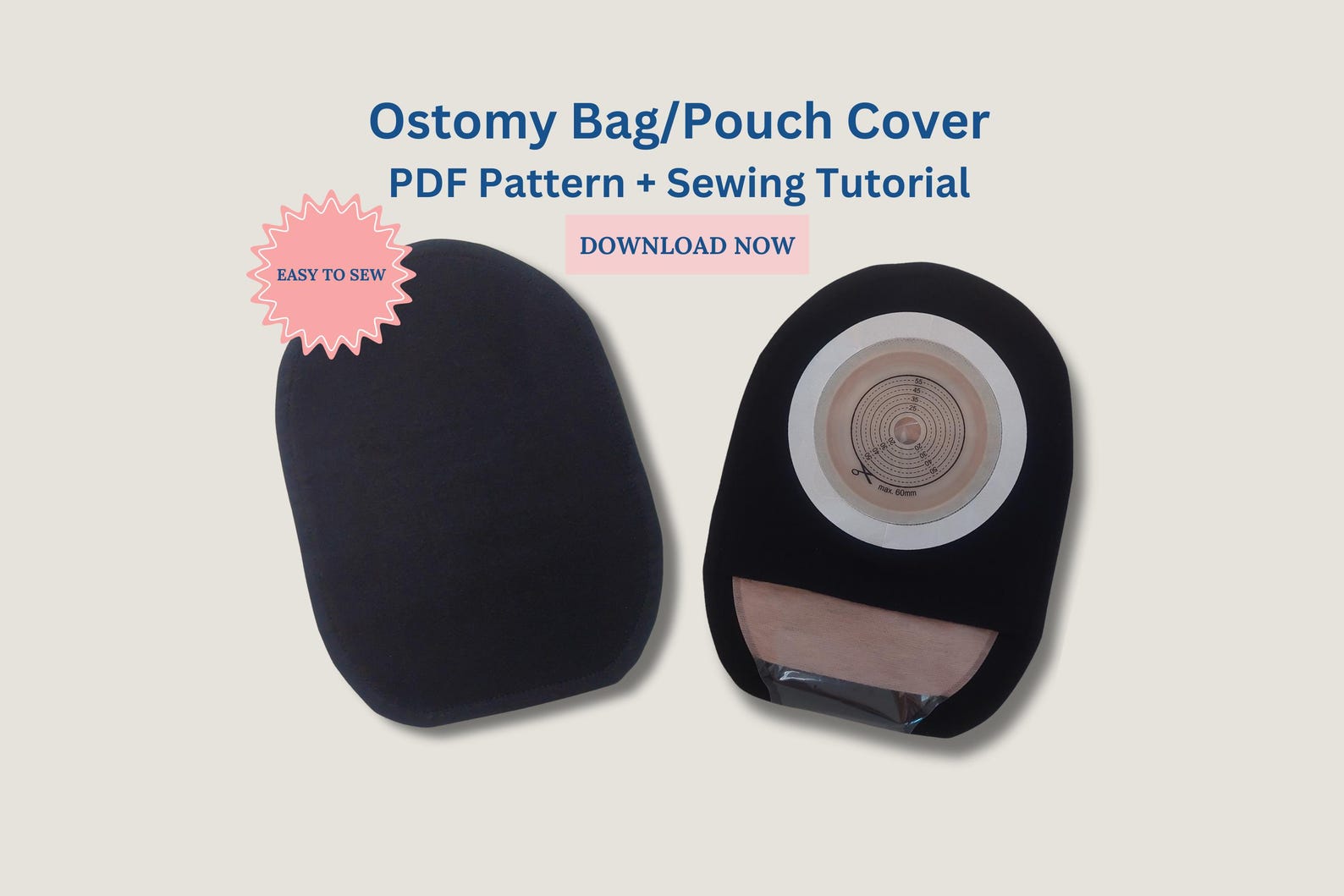 Ostomy Bag Cover PDF Sewing Pattern + Instructions, DIY Stoma Pouch ...