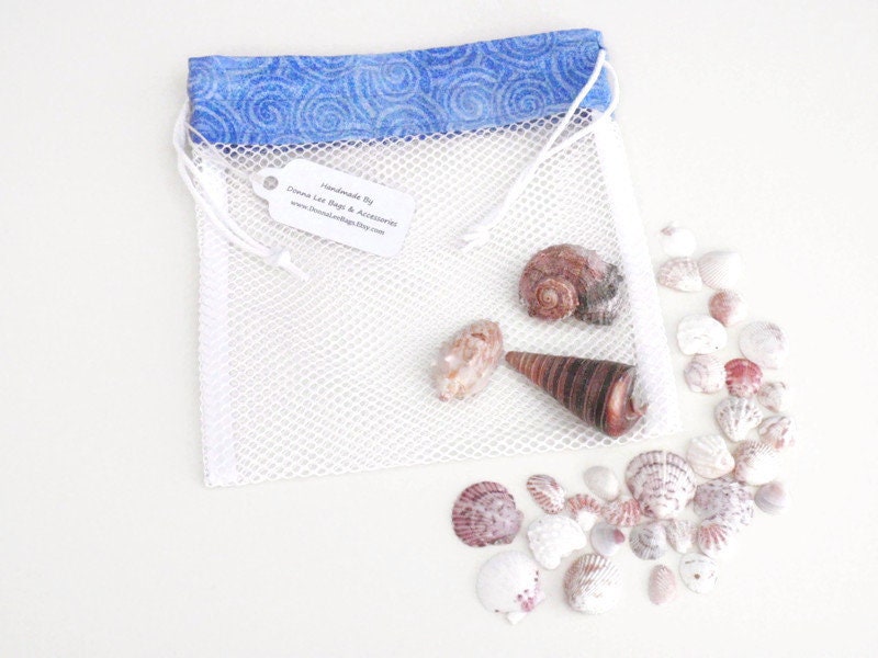 Mesh Drawstring Bags, Beachcomber Sea Shell Collection Shelling Bags ...