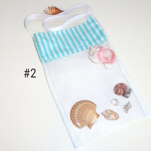Girls Beachcombing Seashell Collecting Mesh Beach Bag, Cross Body Tote ...