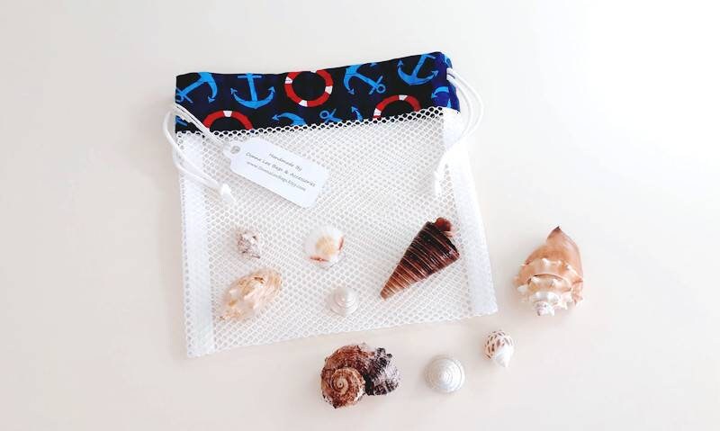 Mesh Drawstring Bags, Beachcomber Sea Shell Collection Shelling Bags ...