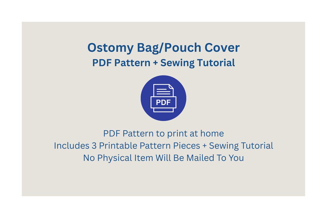 Ostomy Bag Cover PDF Sewing Pattern + Instructions, DIY Stoma Pouch ...