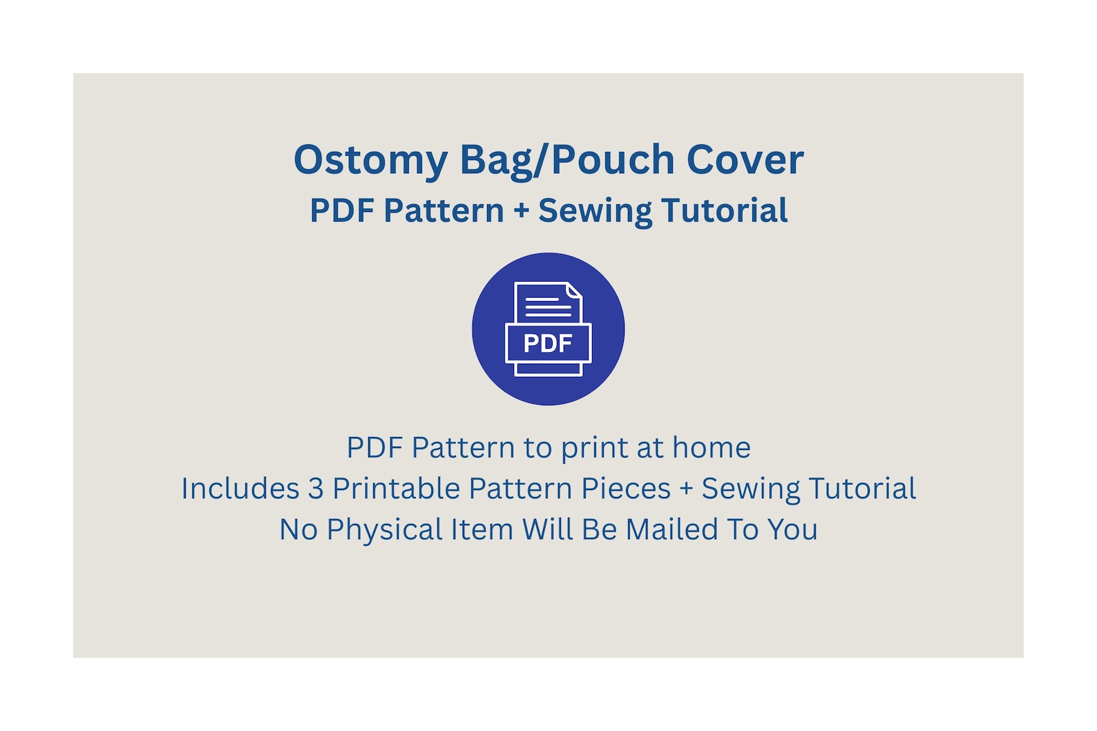 Ostomy Bag Cover PDF Sewing Pattern + Instructions, DIY Stoma Pouch ...