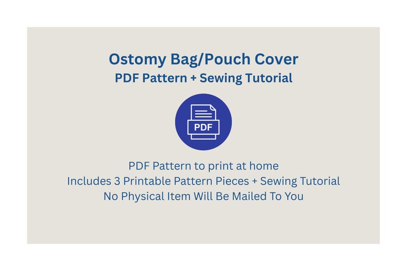Ostomy Bag Cover PDF Sewing Pattern + Instructions, DIY Stoma Pouch ...
