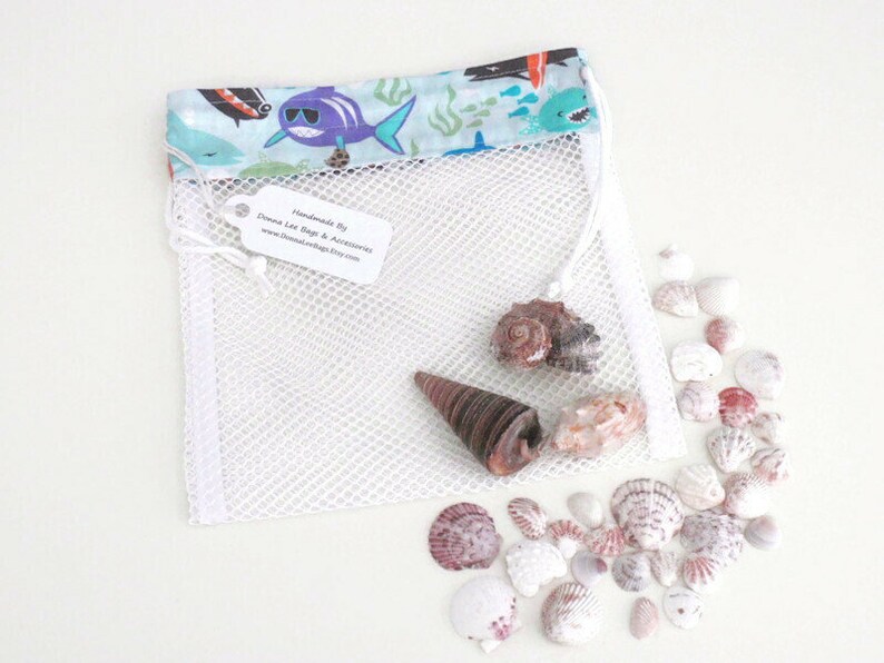 Mesh Drawstring Bags, Beachcomber Sea Shell Collection Shelling Bags ...