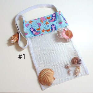 Girls Beachcombing Seashell Collecting Mesh Beach Bag, Cross Body Tote ...