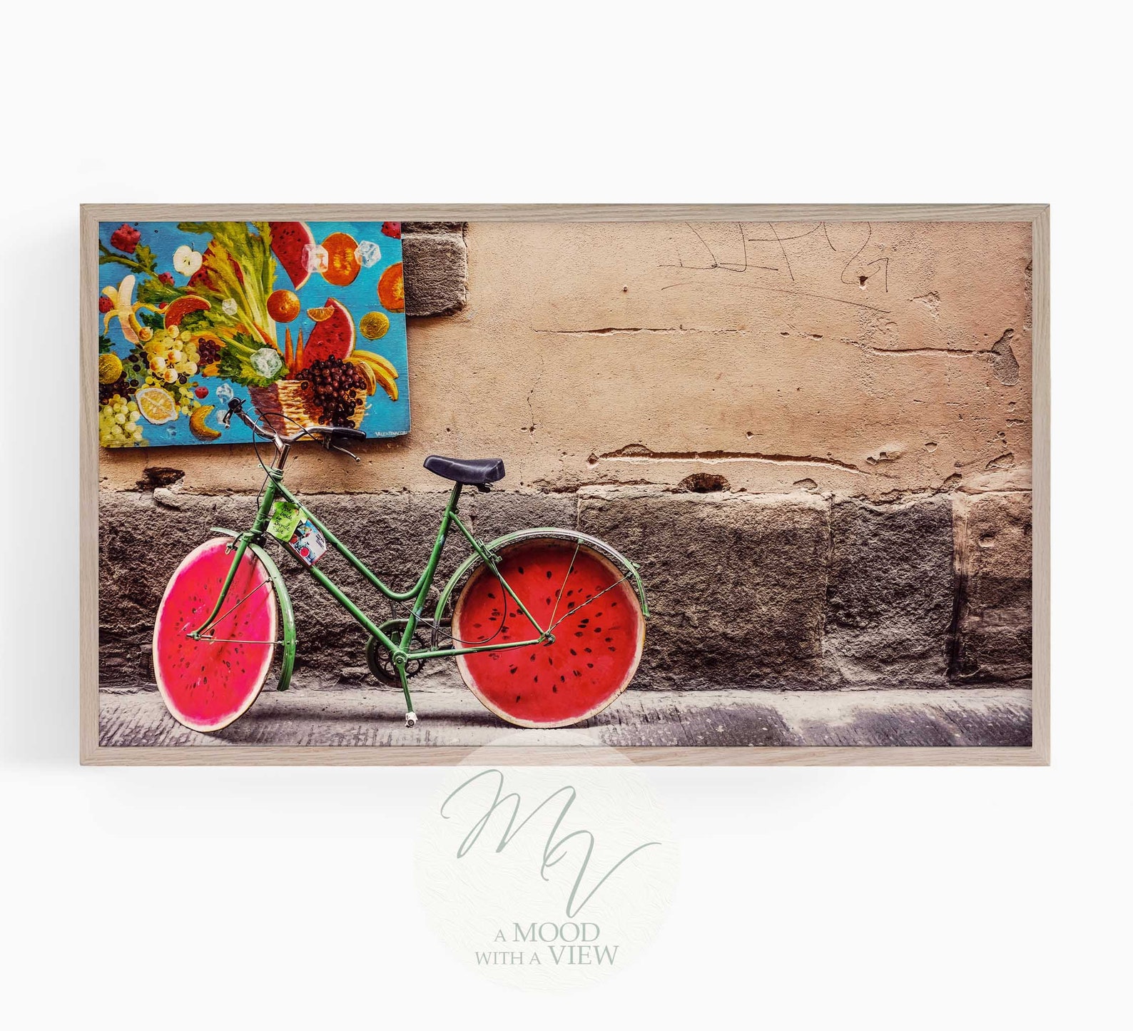 Samsung Frame TV Art: Bicycle With Watermelon Wheels, She Shed Art ...