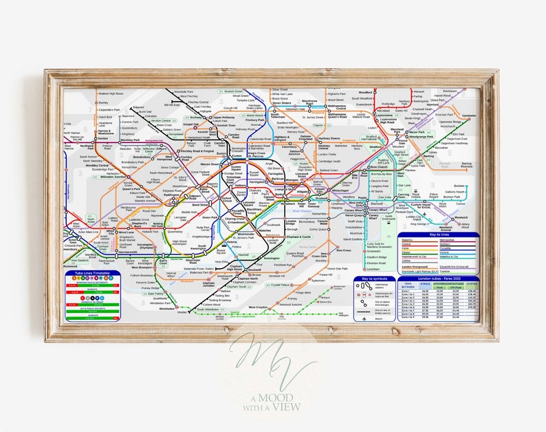 London Tube Map as Frame TV Art, Cool Map of the London Underground ...