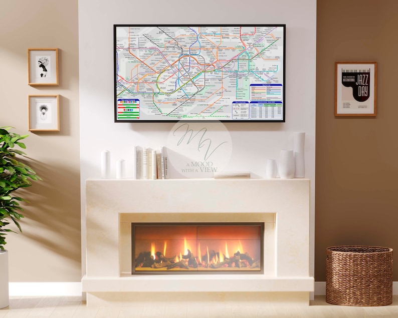 London Tube Map as Frame TV Art, Cool Map of the London Underground ...
