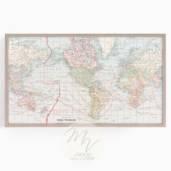 Samsung Frame TV Map Art, Beautiful Vintage Map of Hawaii, Smart TV 4k ...