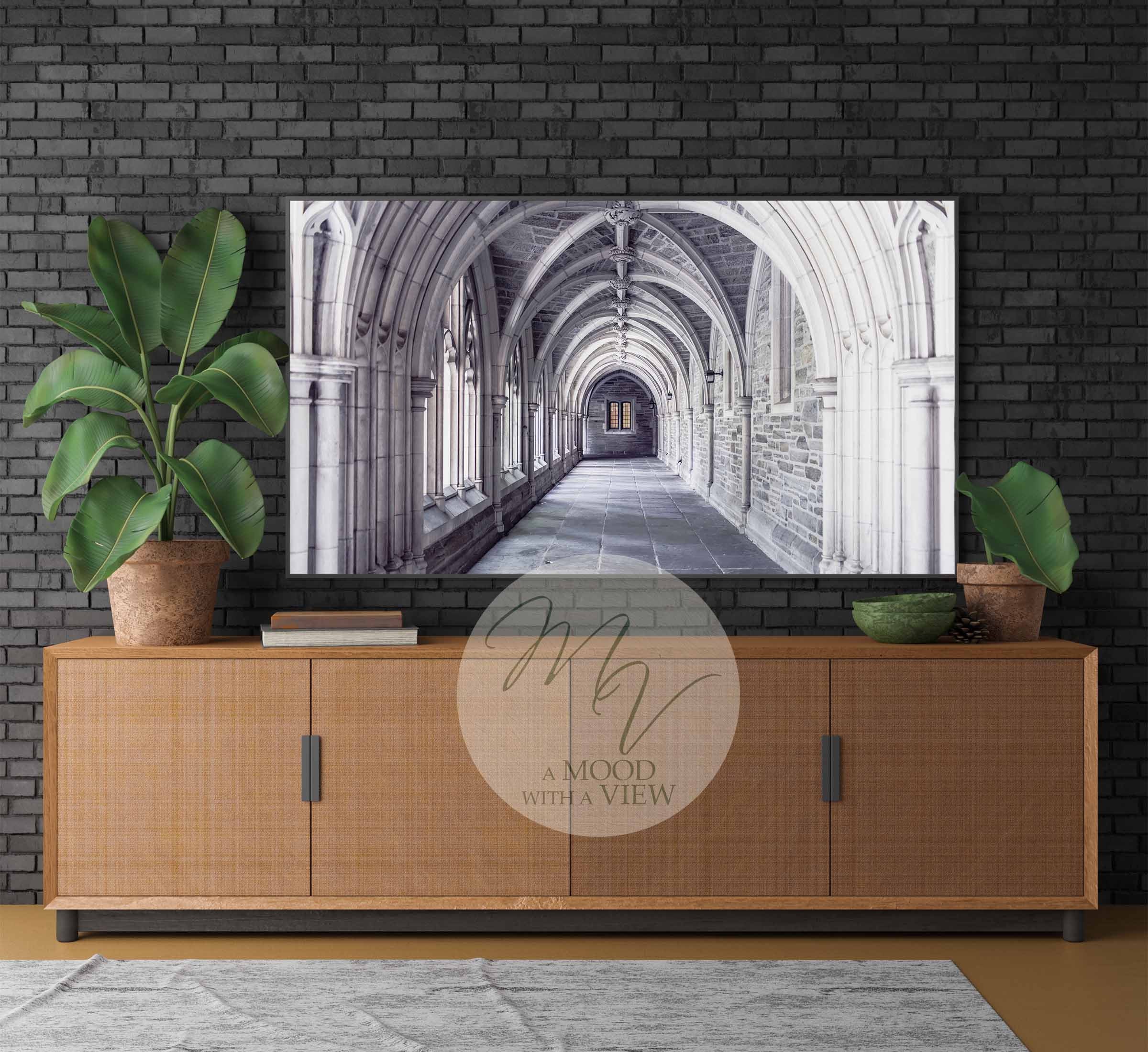 Samsung Frame TV Art, Arches and Pillars, Black & White Digital ...