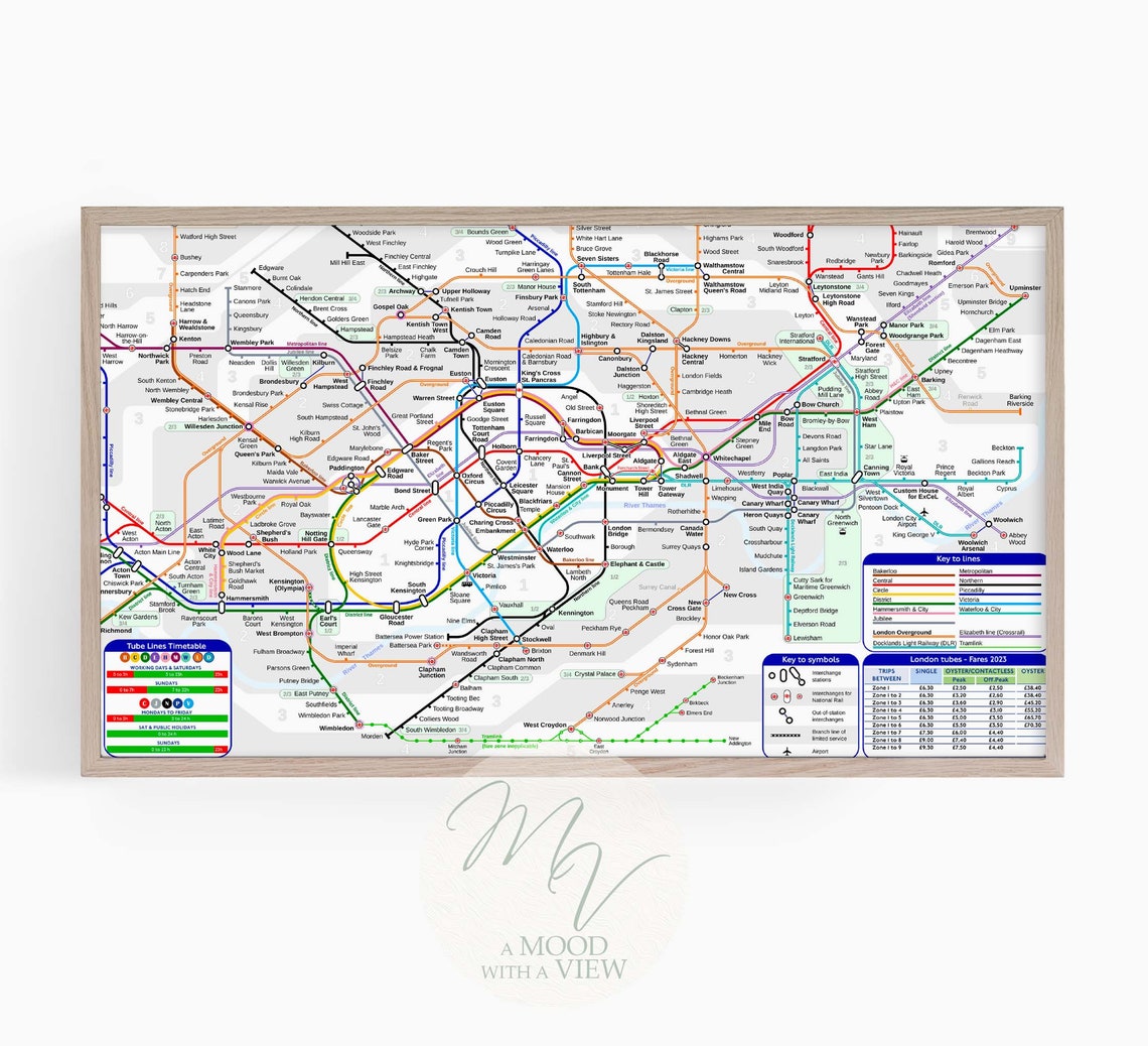 London Tube Map as Frame TV Art, Cool Map of the London Underground ...