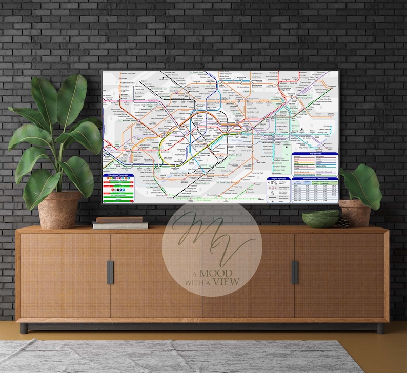 London Tube Map as Frame TV Art, Cool Map of the London Underground ...