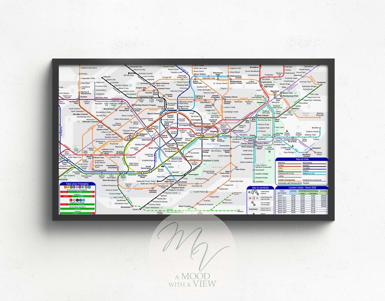 London Tube Map as Frame TV Art, Cool Map of the London Underground ...