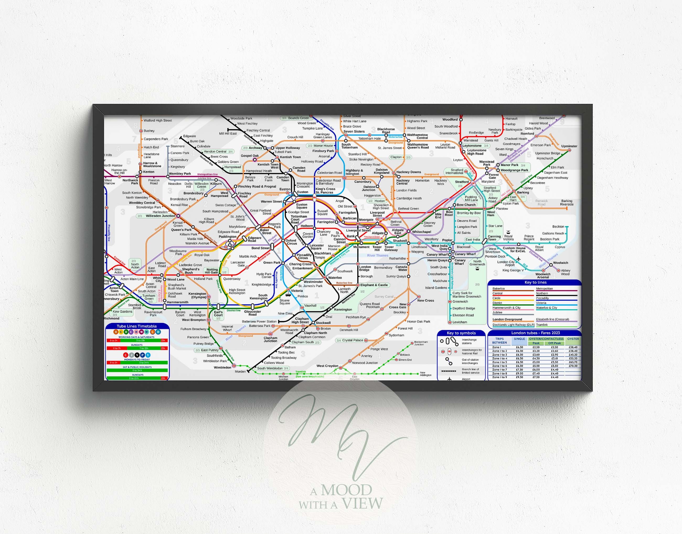 London Tube Map as Frame TV Art, Cool Map of the London Underground ...