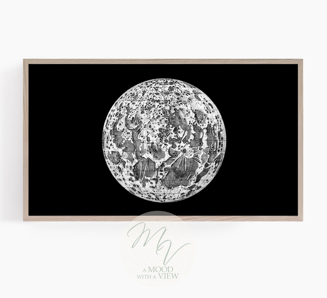 Samsung Frame TV Art: Lunar Craters Art, Neutral Decor, Digital ...