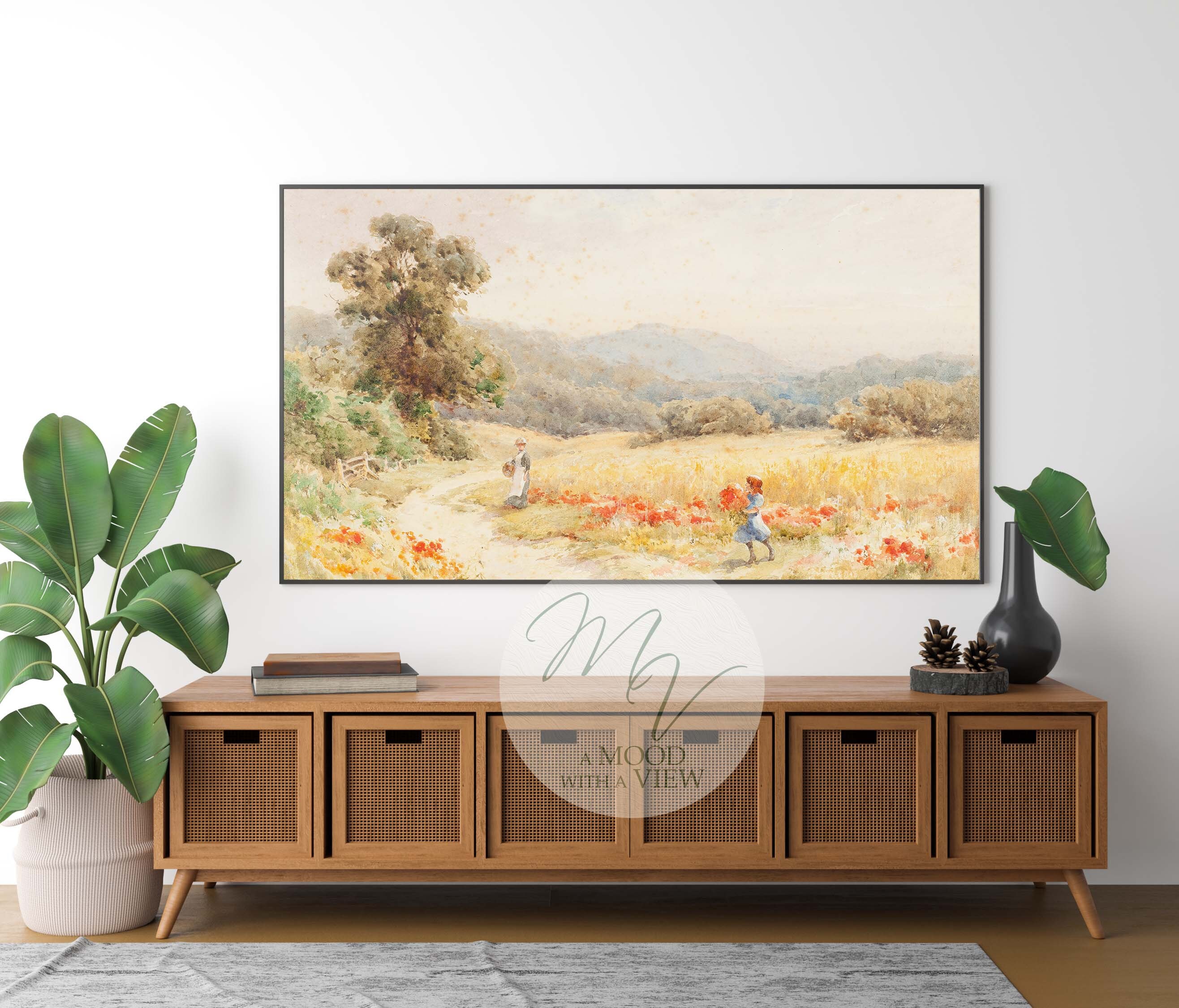 Samsung Frame TV Art: Summer Landscape Painting by Joseph Rubens Powell ...