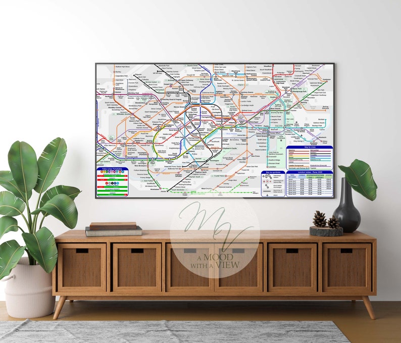 London Tube Map as Frame TV Art, Cool Map of the London Underground ...