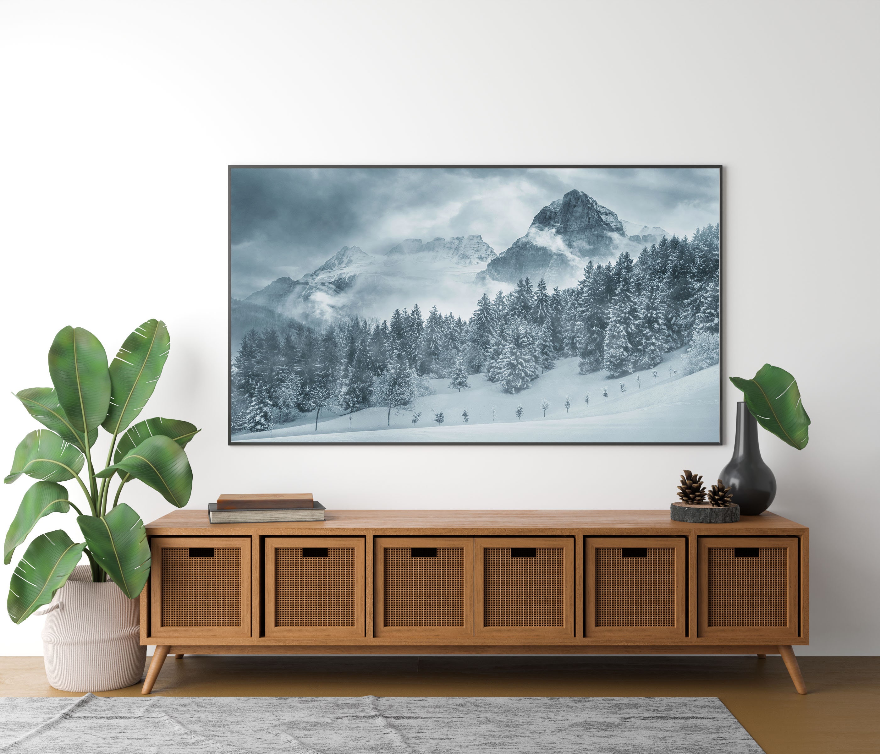 Samsung Frame TV Art Majestic Mountains, Stunning Winter Digital ...