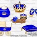 Ornate Jewelled Crowns Gold & Silver Royal Blue Red Purple Pink Teal ...