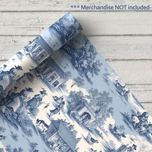 SEAMLESS Antique Blue Toile Scrapbooking Journaling 12 X 12 Backgrounds ...