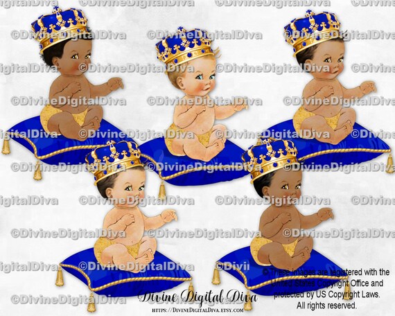 Little Prince on a Pillow Crown Royal Blue Gold Crown - Etsy