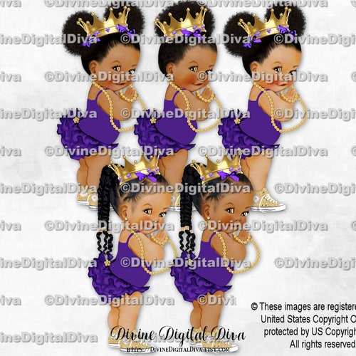 Royal Princess Purple Gold Baby Girl African American Baby - Etsy