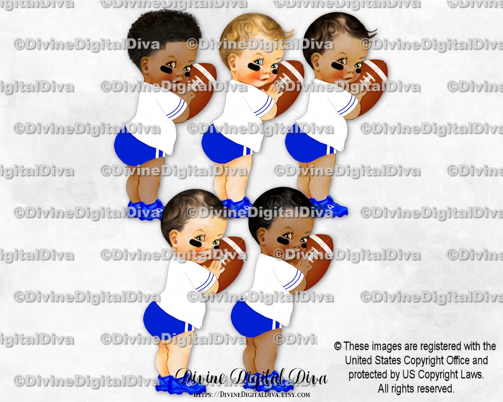 Little Prince Football Player Royal Blue & White Ball Sports | Etsy