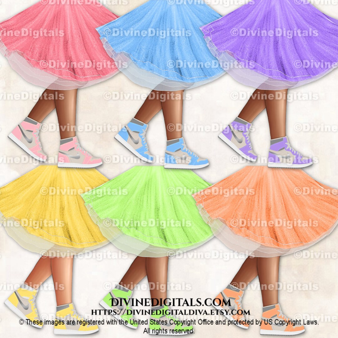 Sneaker Ball Legs Dress Tutu Fashion Party DARK Skin Tone Pastels ...