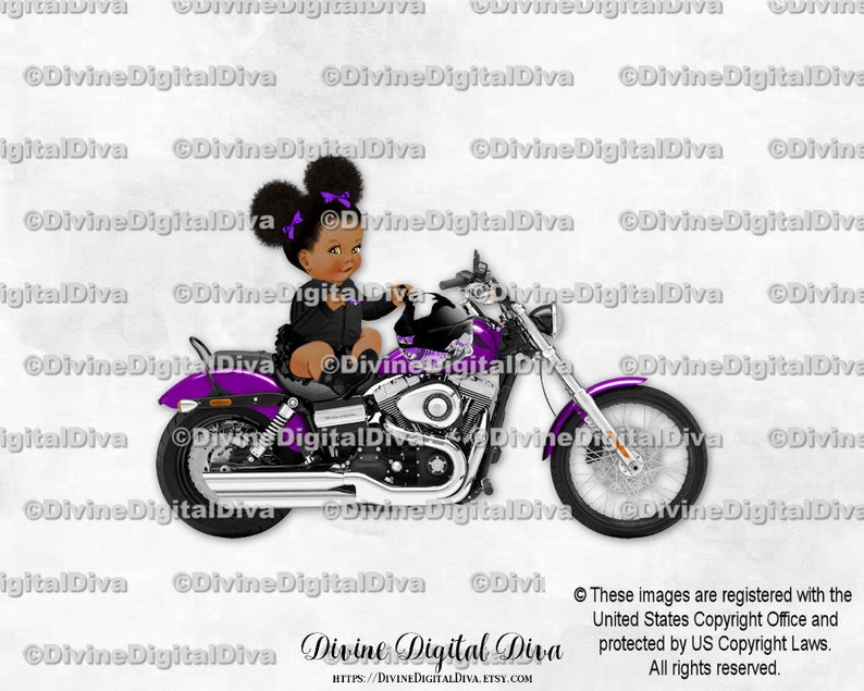 Little Princess Riding on a Motorcycle Biker Black Jacket Boots Helmet ...