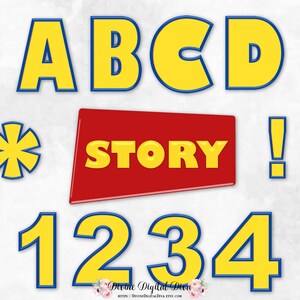 Boy Story Alphabet Letters Numbers Symbols Sign Boards Clipart - Etsy