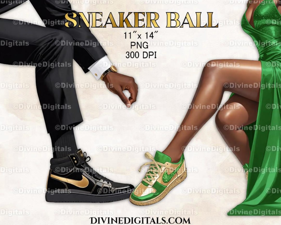 Sneaker Ball Legs Emerald Green Gold Black Gown Fashion Party Man ...