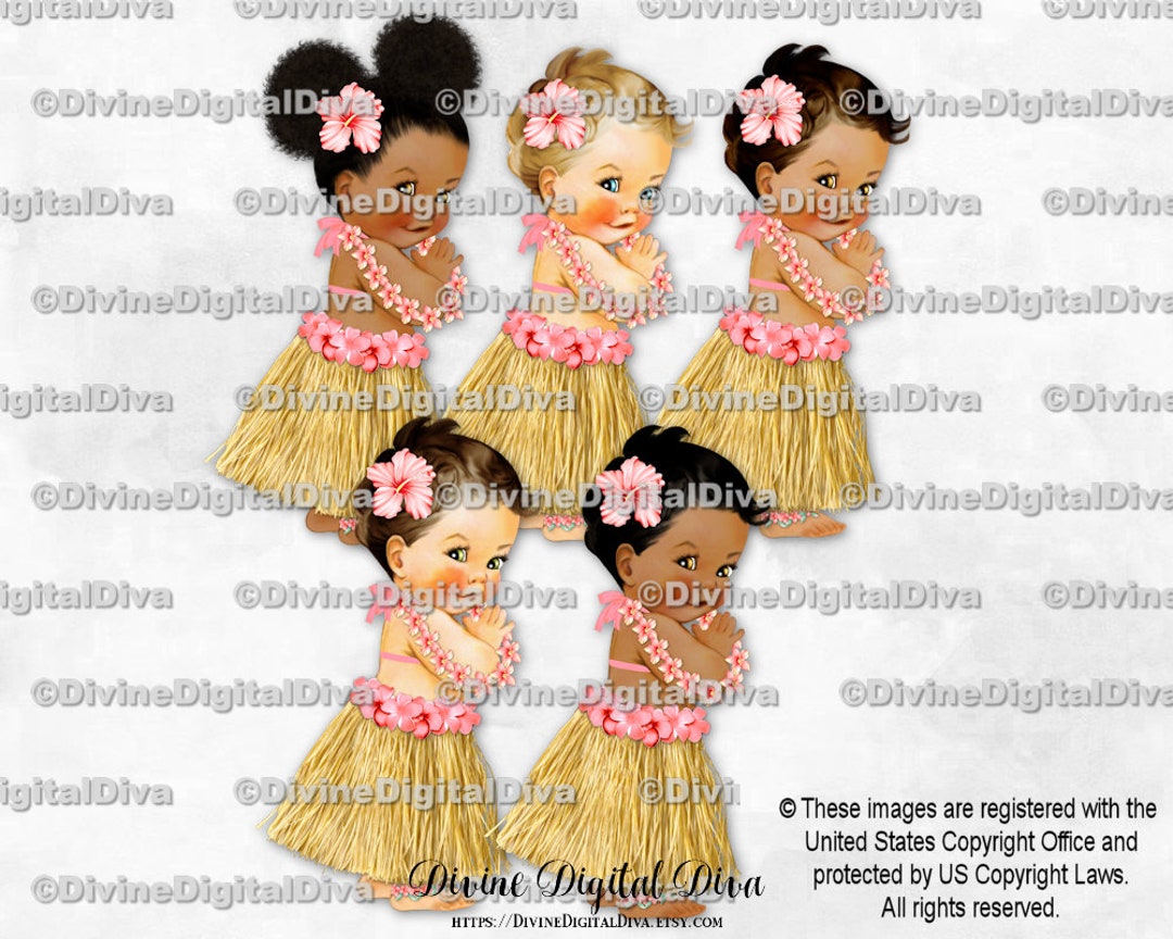 Hawaiian Luau Hula Tropical Coral Peach Pink Hibiscus Flower Lei Grass ...