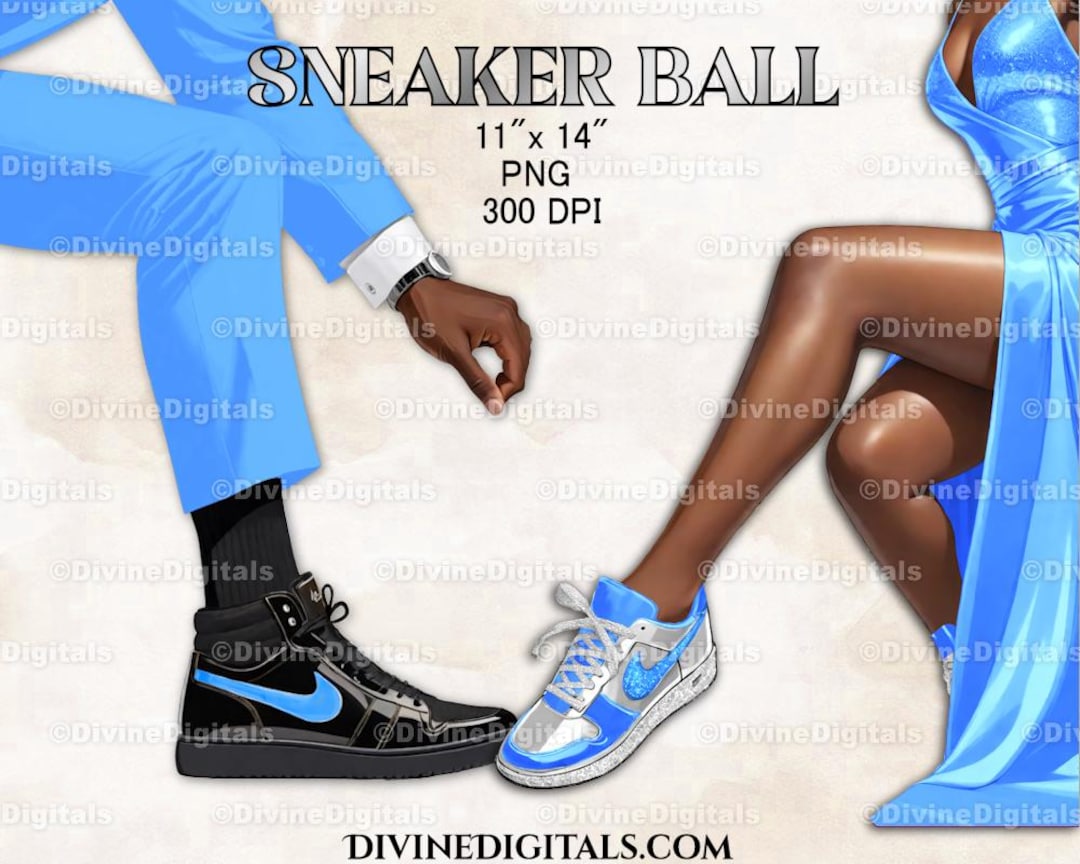 Sneaker Ball Legs Light Blue Silver Black Suit Tux Gown Fashion Party ...