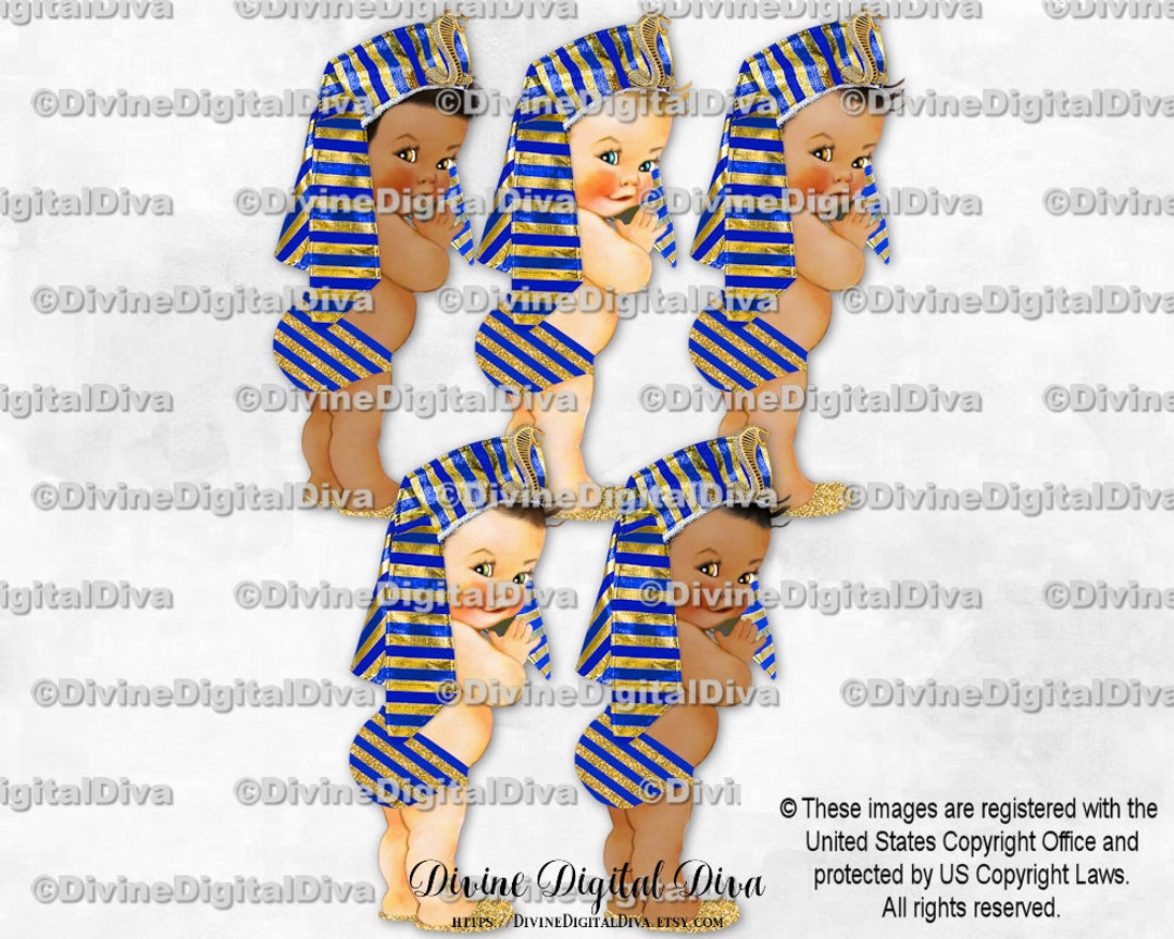 Little Prince Egyptian Pharaoh Royal Blue & Gold Headdress Cobra Baby ...