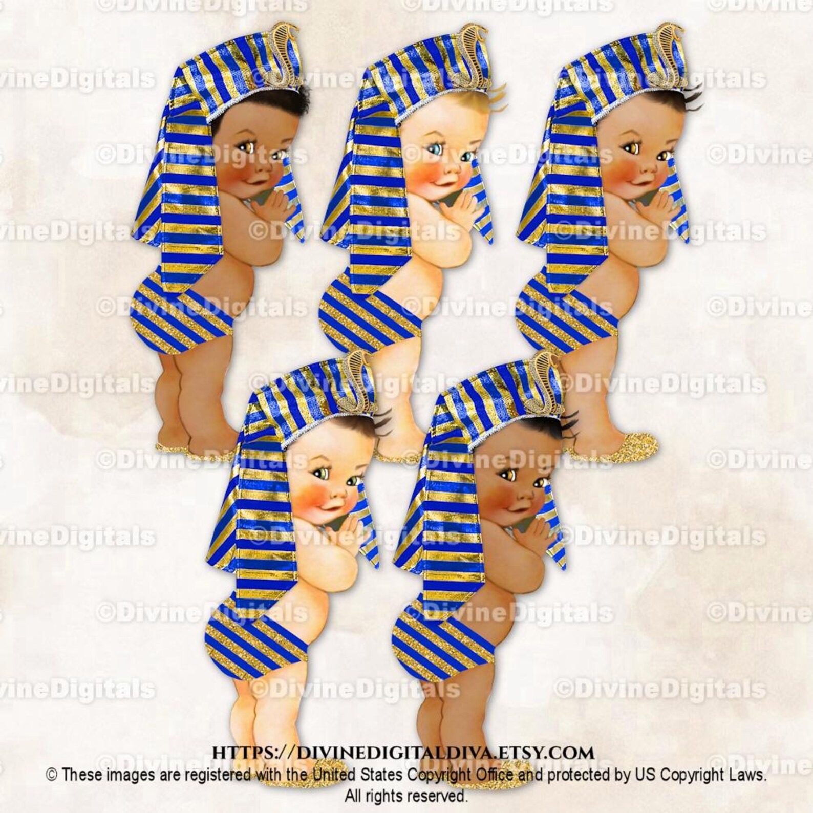 Little Prince Egyptian Pharaoh Royal Blue & Gold Headdress Cobra Baby ...
