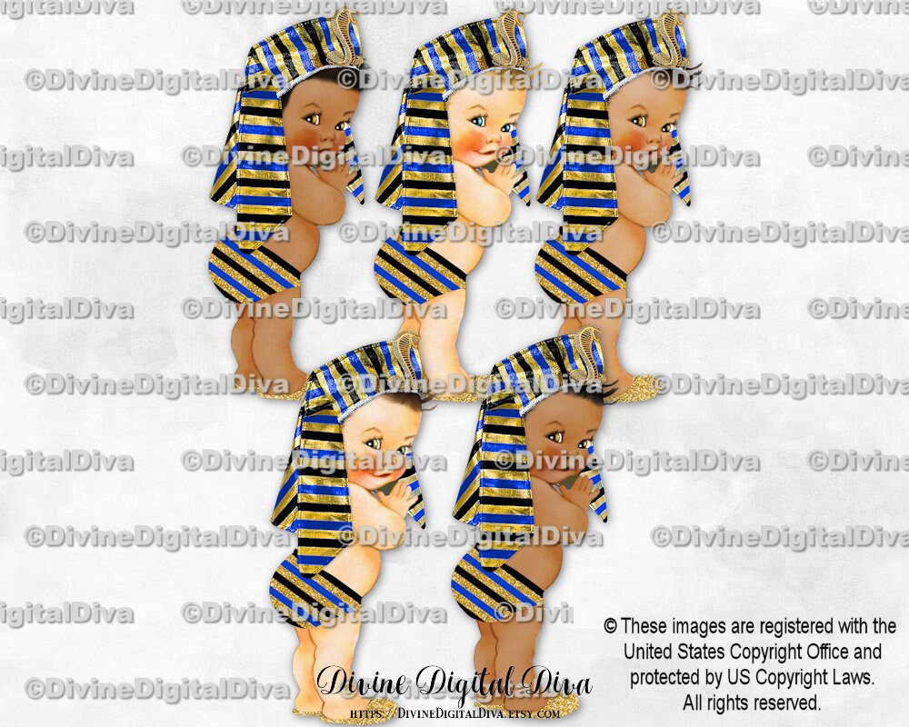 Little Prince Egyptian Pharaoh Royal Blue Black & Gold - Etsy