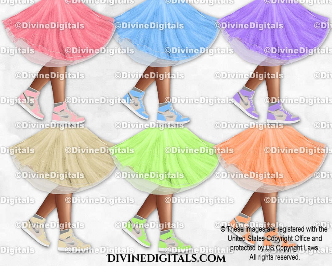 Sneaker Ball Legs Dress Tutu Fashion Party DARK Skin Tone Pastels ...