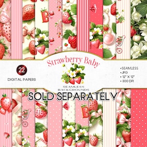Strawberry Red Pink Theme Baby Clipart Images Birthday Tea Party ...