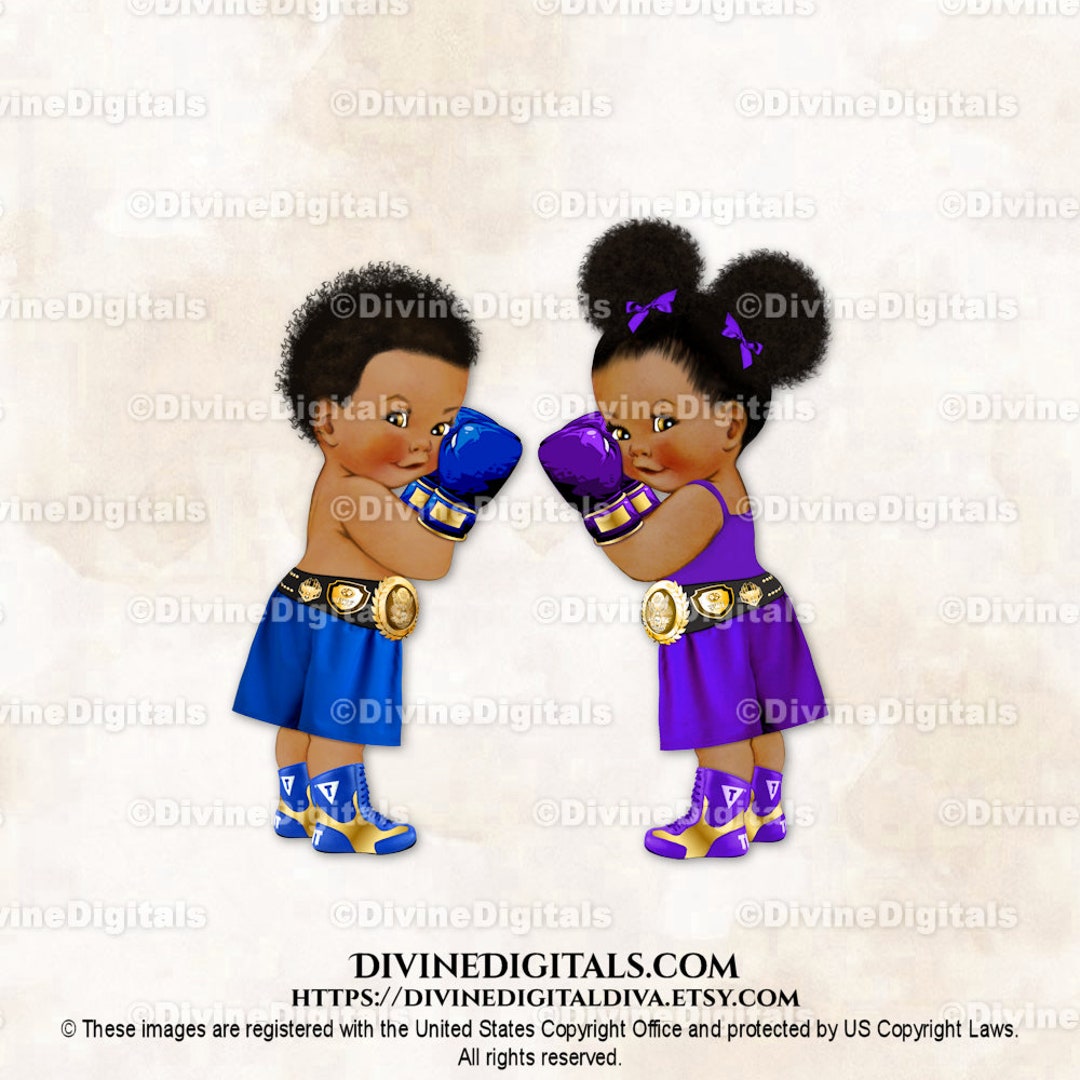 Boxer Purple Royal Blue Gold Champ Boxing Sports Theme Baby Boy Girl ...