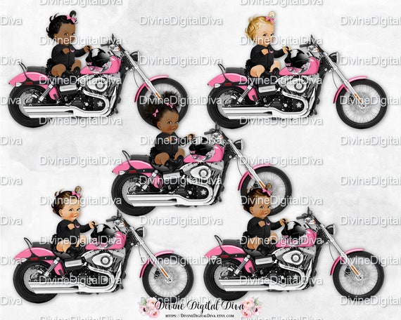 Little Princess Riding on a Motorcycle Biker Black Jacket | Etsy