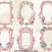 12 Watercolor Pink Antique Vintage Rococo Frames Florals Scrapbook ...