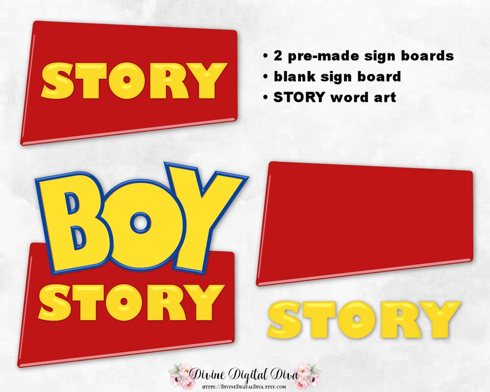 Boy Story Alphabet Letters Numbers Symbols Sign Boards Red - Etsy