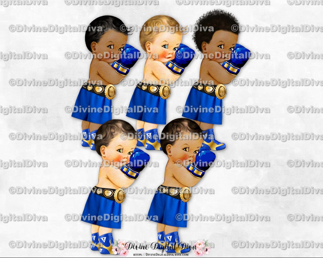 Little Prince Boxer Royal Blue Shorts Gloves & Gold Championship Belt ...