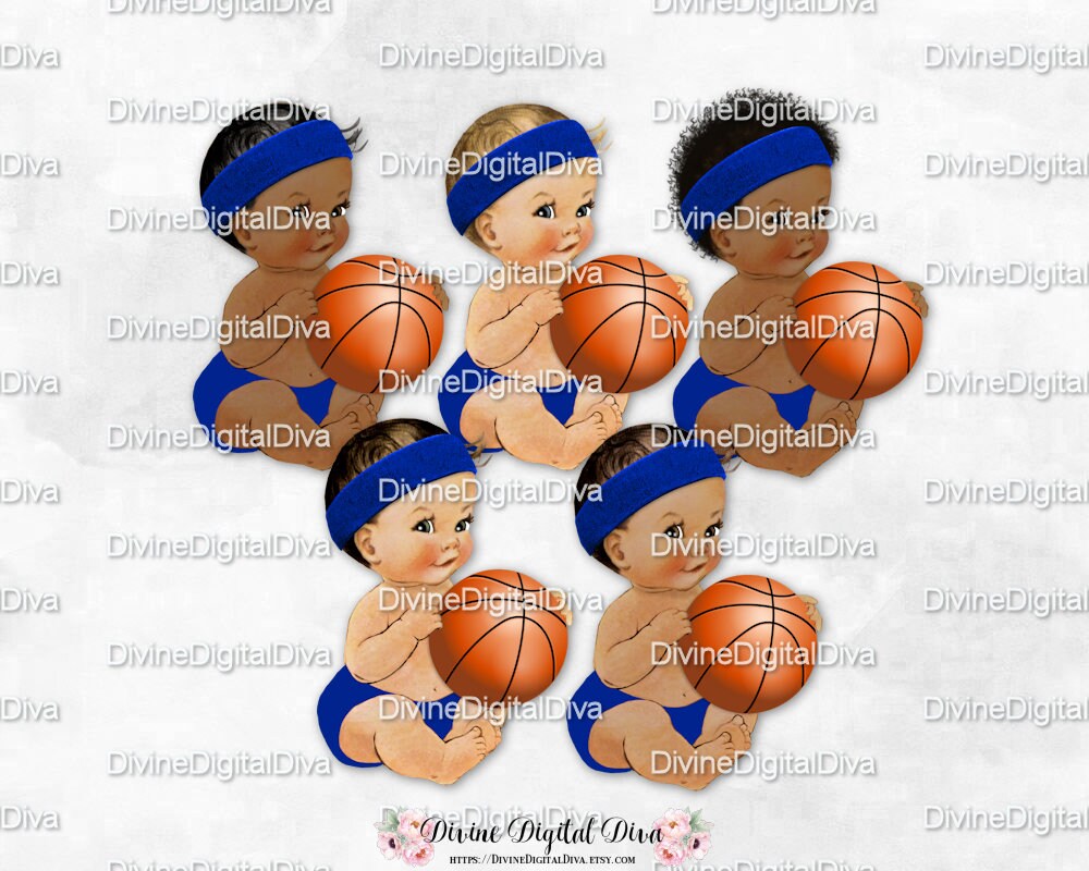 Basketball Player Royal Blue Diaper Sweatband Sitting Baby - Etsy